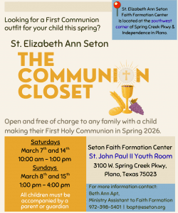 The Communion Closet at St. Elizabeth Ann Seton - Catholic Diocese of ...